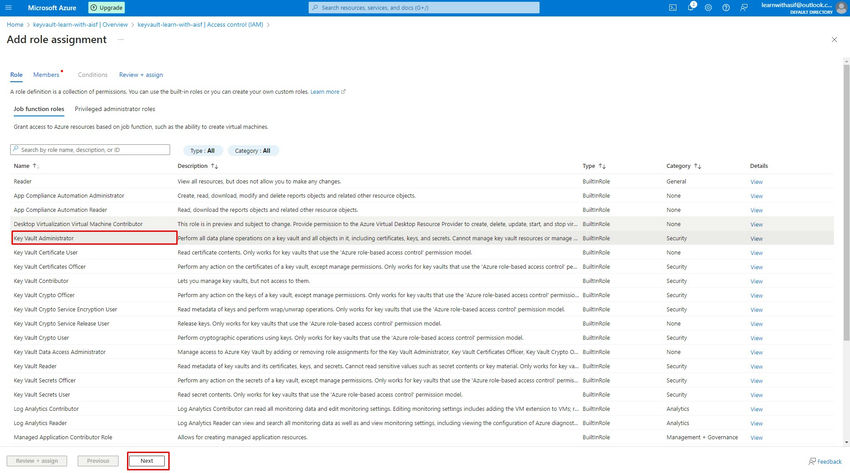 Azure Key Vault Creation, RBAC Setup, User Addition, Secret Management